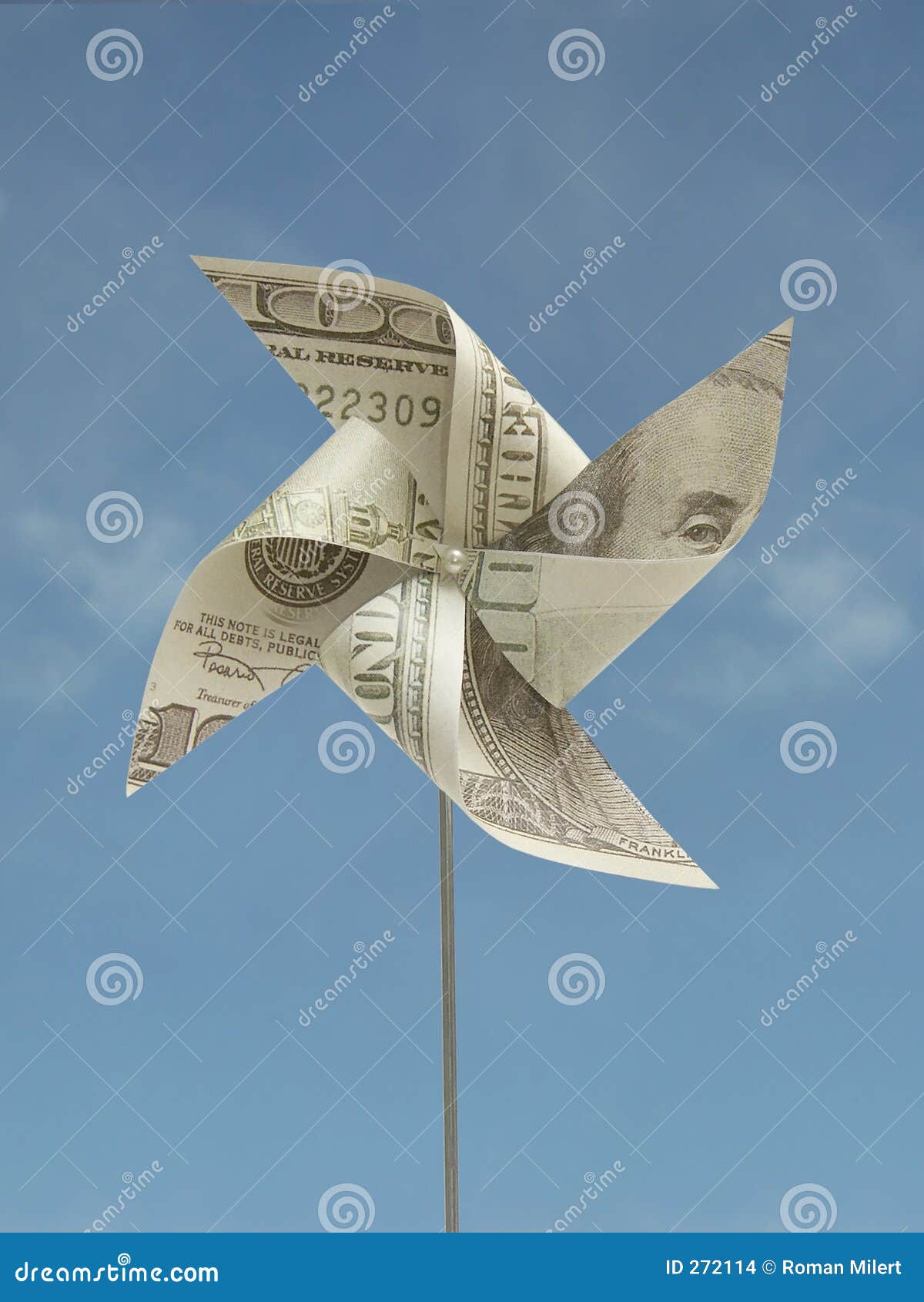 One Hundred Usd Hand-made Windmill Toy Stock Photo - Image of freedom ...