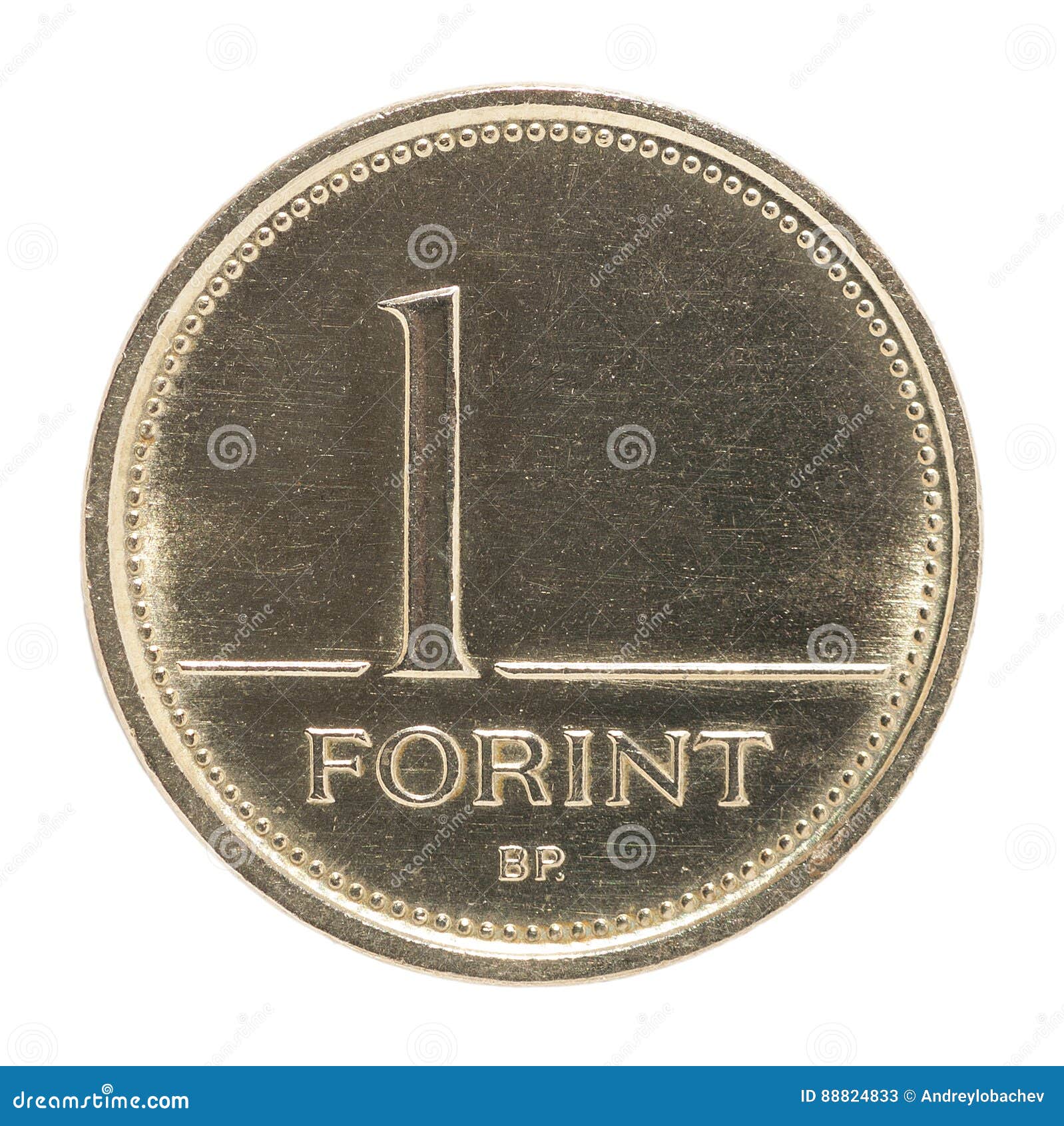 One Hungarian forint coin stock image. Image of white - 88824833