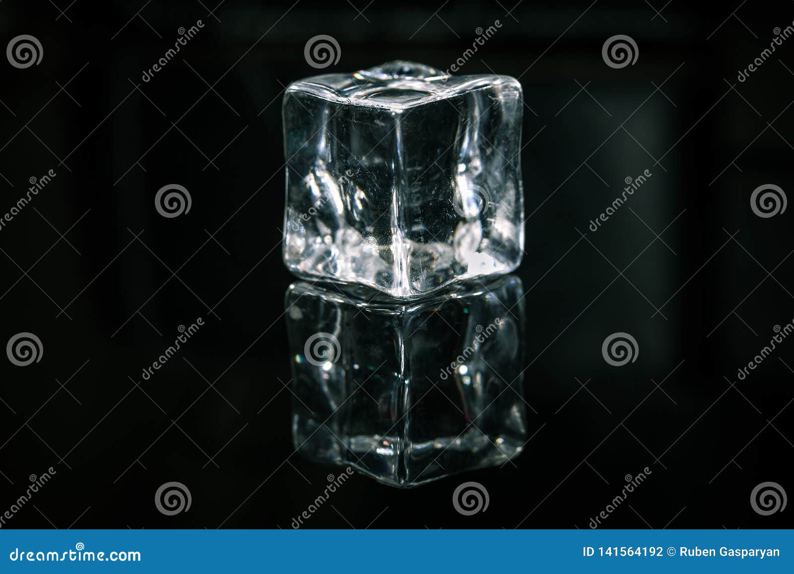 One Ice Cube on Black Background Stock Photo - Image of cocktail ...