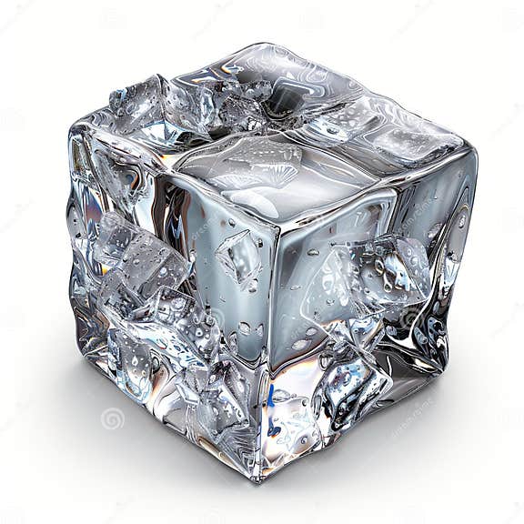 Ice Cube on White Background Stock Image - Image of transparent, fresh ...