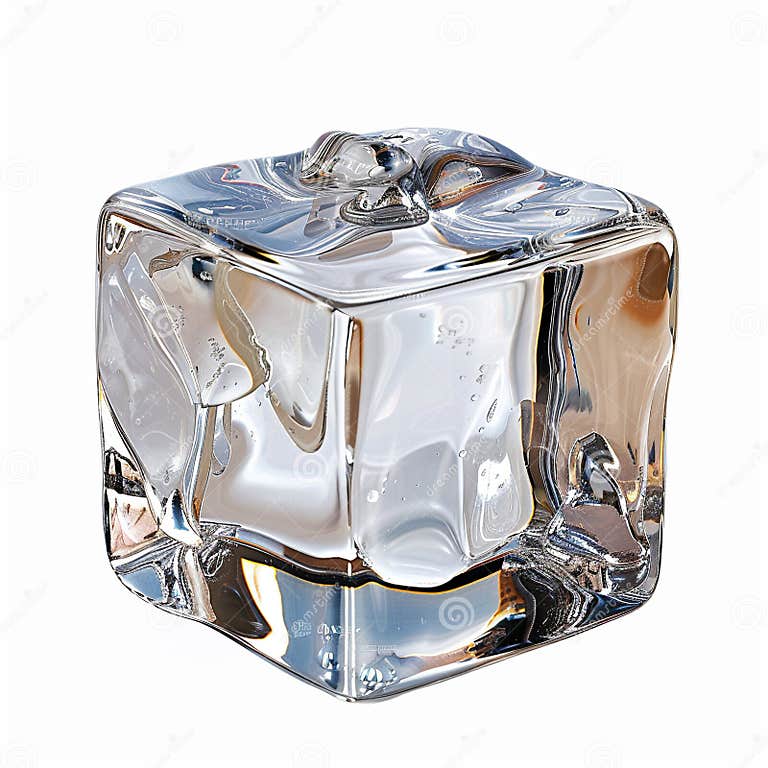 Ice Cube on White Background Stock Photo - Image of drop, fresh: 329178798