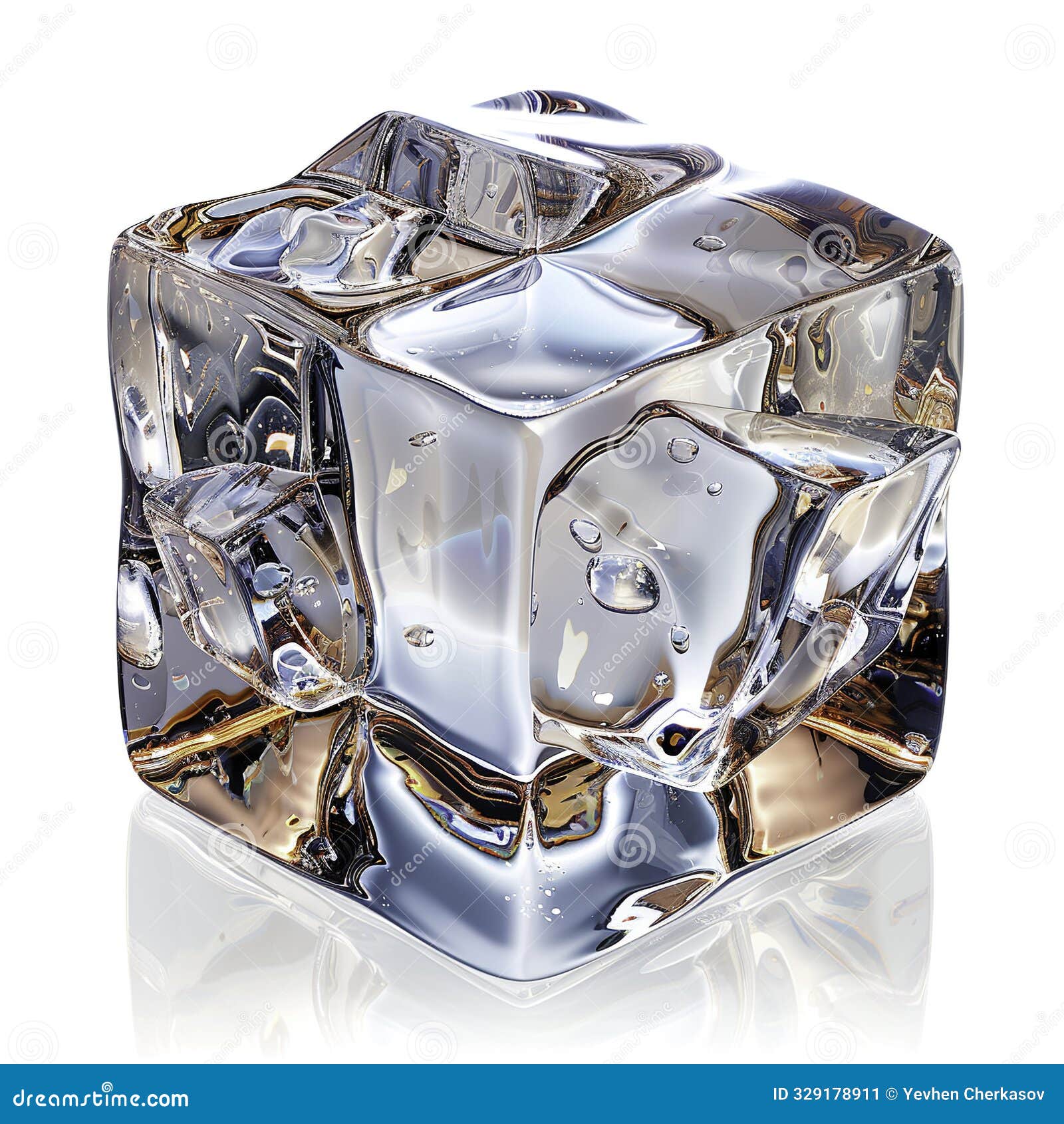 Ice Cube on White Background Stock Image - Image of clean, crystal ...