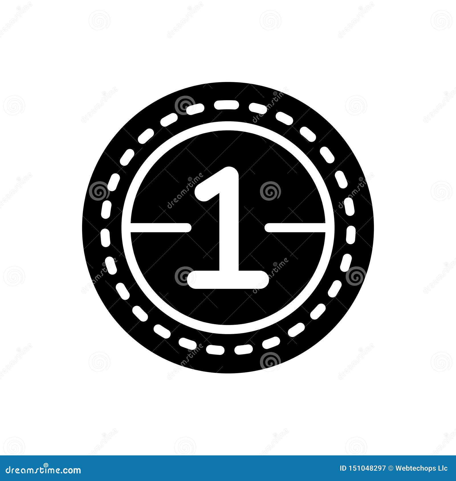 Black Solid Icon for One, Number and Numeral Stock Vector ...