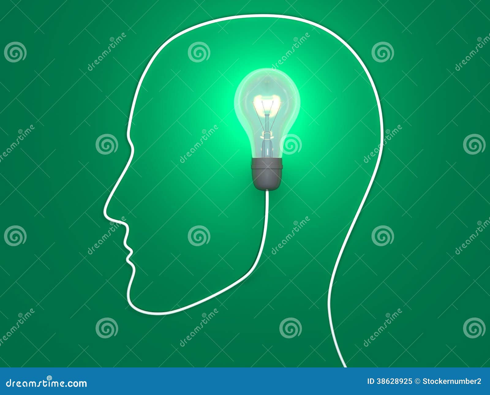 One idea in human mind stock illustration. Illustration of black - 38628925
