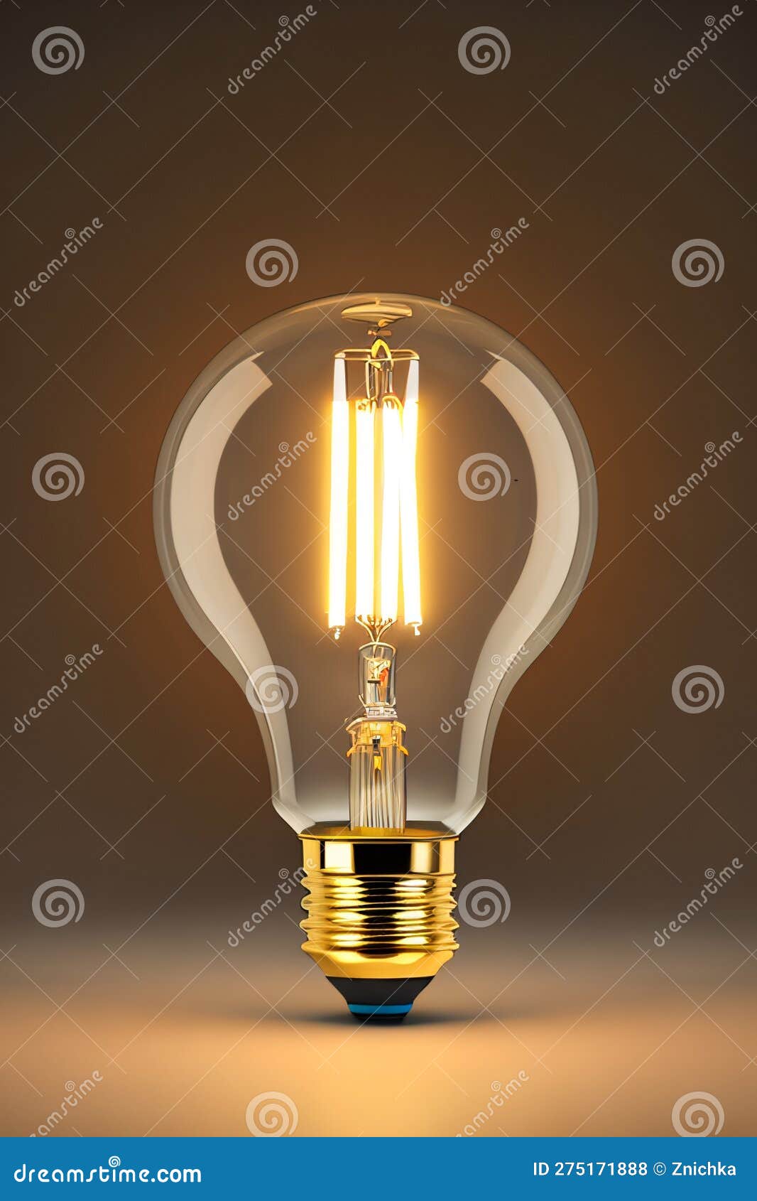 One Illuminated E27 Light Bulb Stock Illustration - Illustration of ...