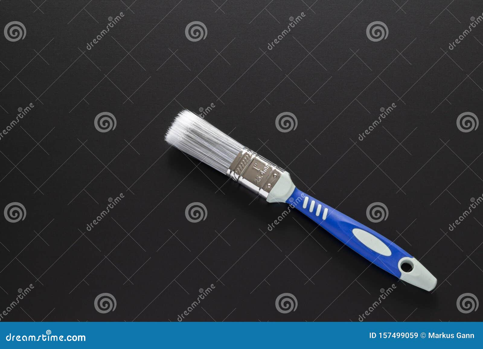 One Inch Brush Isolated on Black Background Stock Image - Image of inch ...