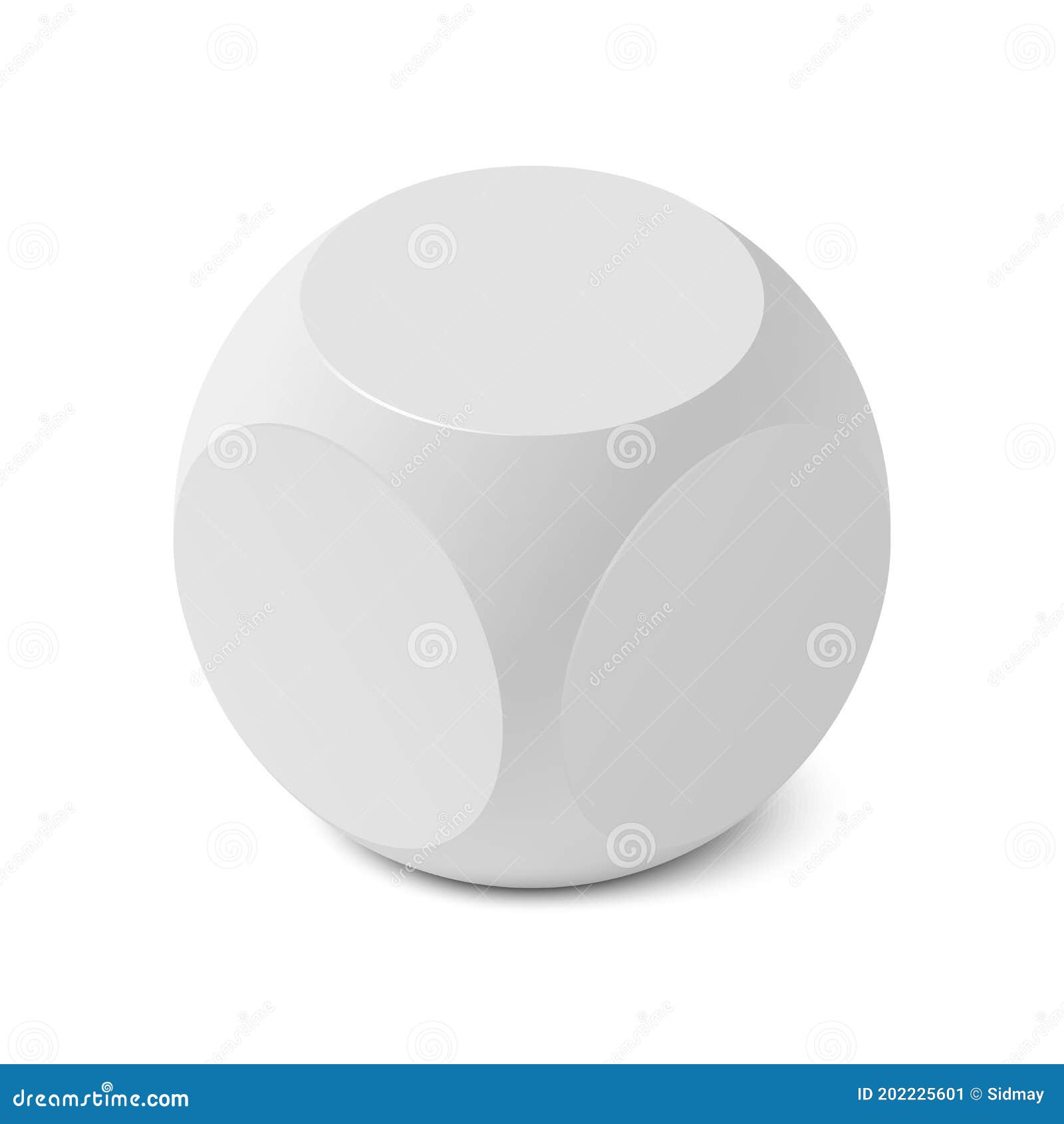 One Isometric Cube with Rounded Edges and Angles, Matte Photo Realistic ...