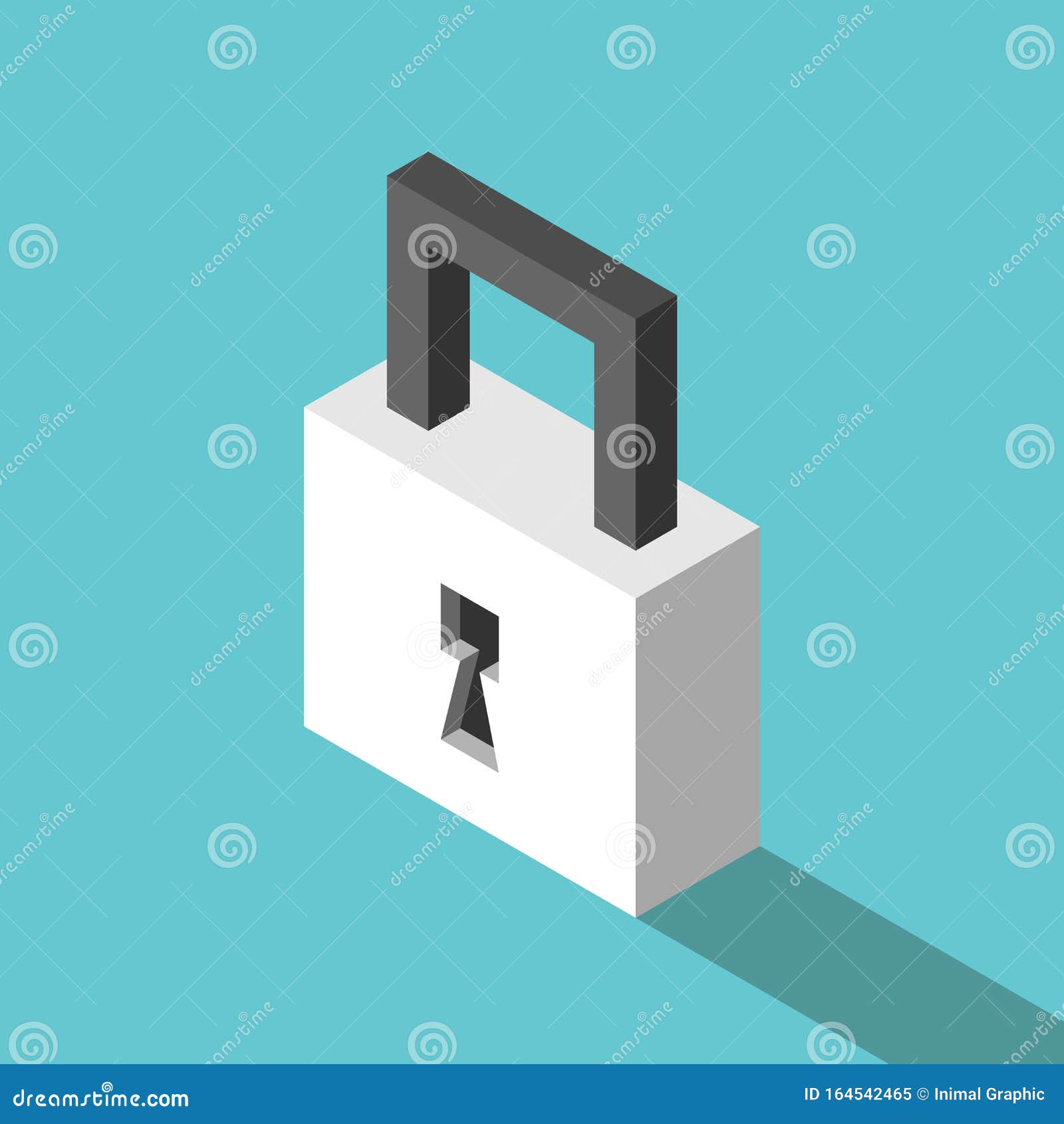 One Isometric Locked Padlock Stock Vector - Illustration of security ...