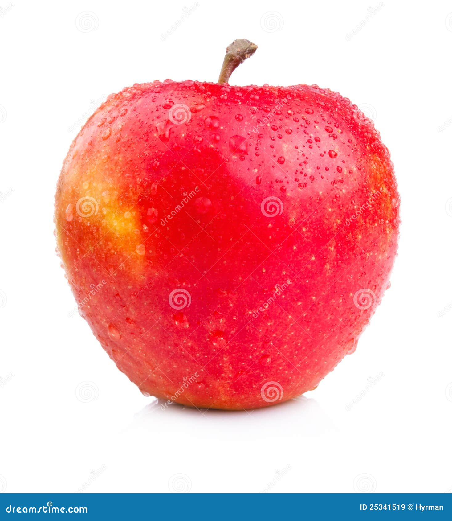 One Juicy Wet Red Apple on White Stock Image - Image of juicy, fresh ...