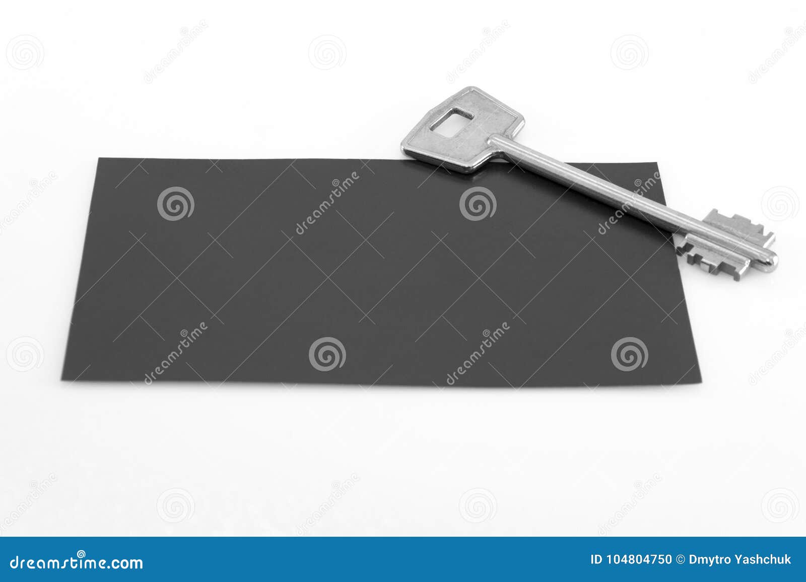 One Key with Black Blank on White Stock Photo - Image of concept, blank ...