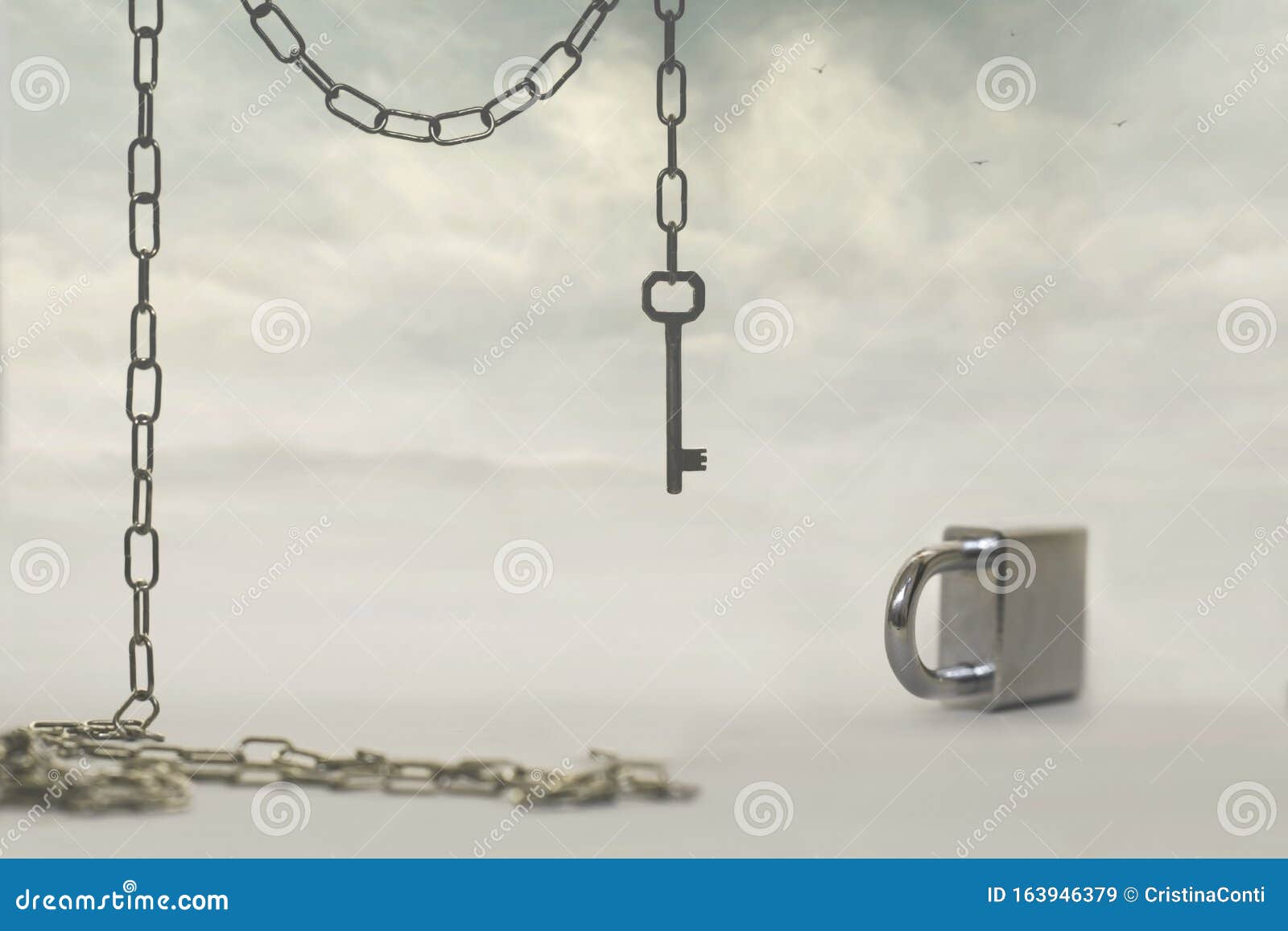 Only One Key Opens a Closed Padlock Stock Image - Image of freedom ...