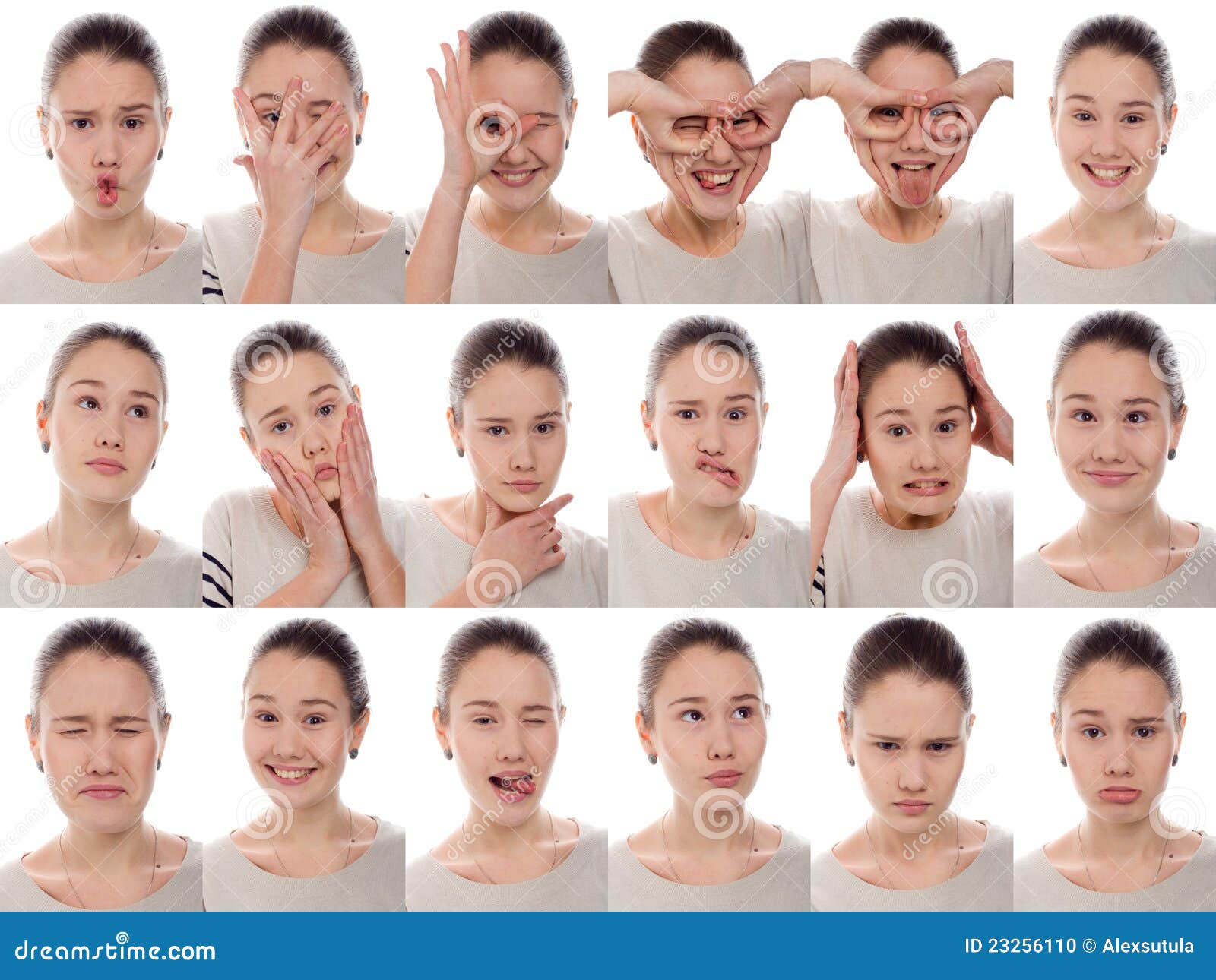 One kid - many emotions stock photo. Image of collage - 23256110