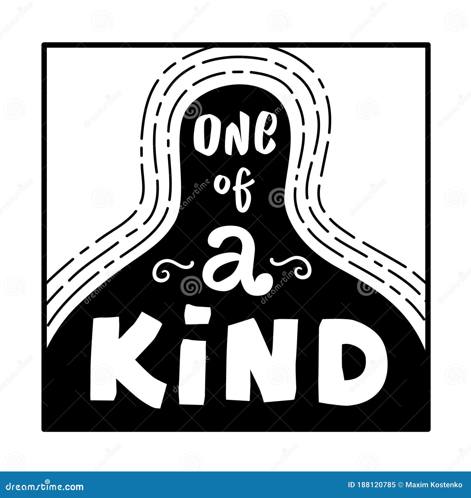 One of a Kind. Vector Illustration Hand Lettering Stock Vector ...