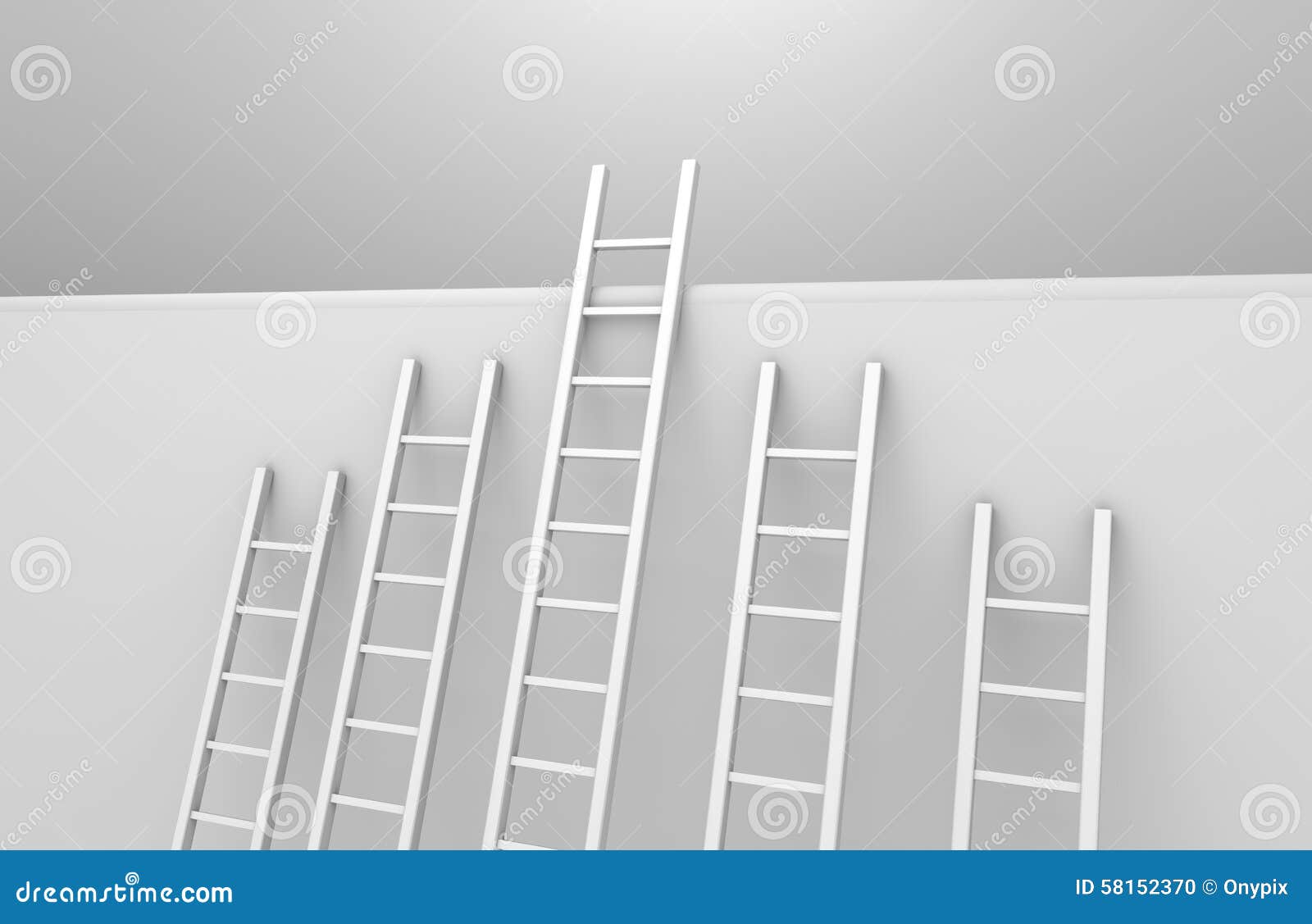 One ladder reaches the top stock illustration. Illustration of ...