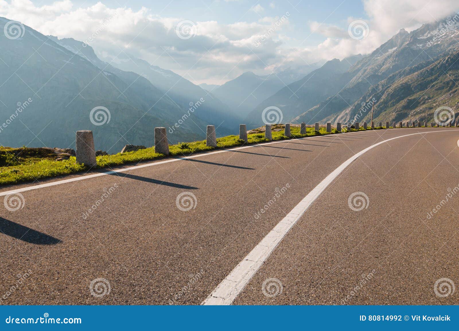 One Lane of Road, Grimsel Pass, Alps, Switzerland Stock Photo - Image ...