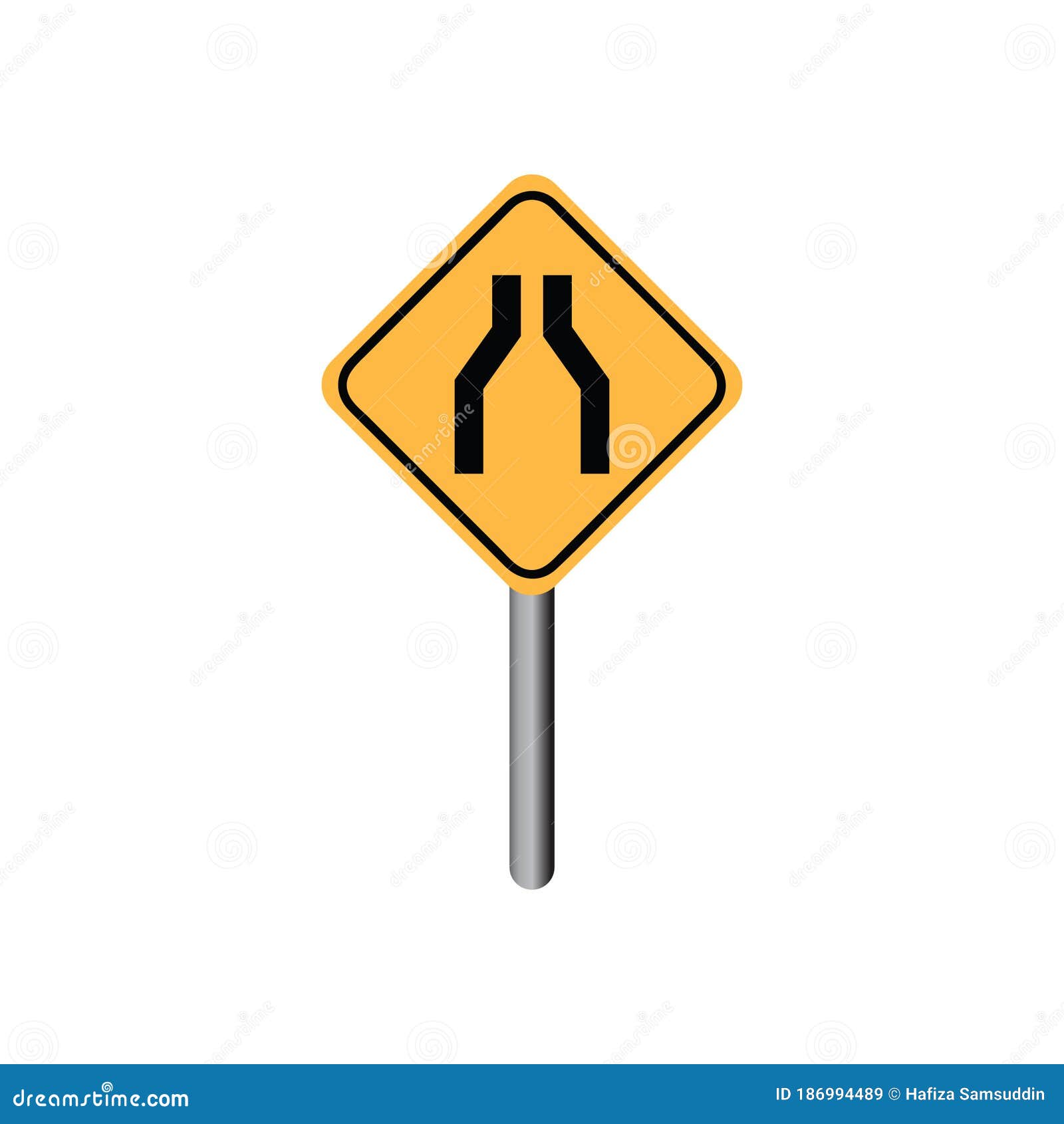 One Lane Road Sign. Vector Illustration Decorative Design Stock Vector ...
