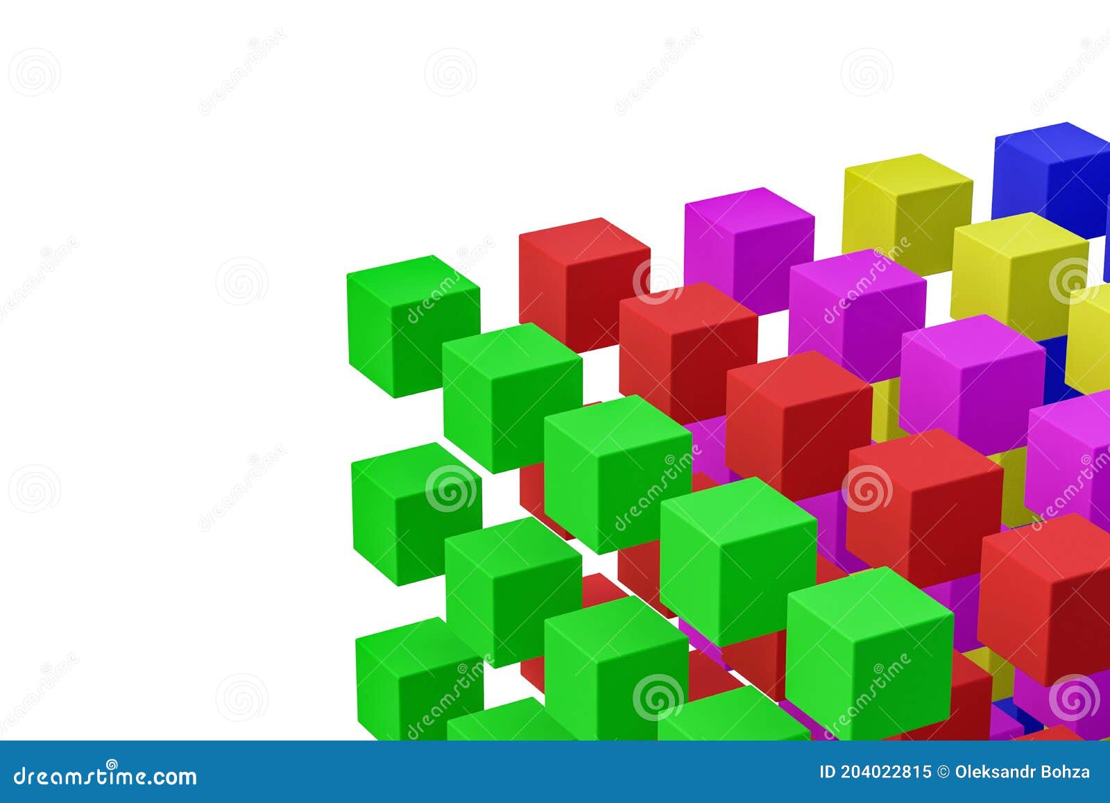 One Large Cube Made of Many Multi Colored Small Isolated on White ...
