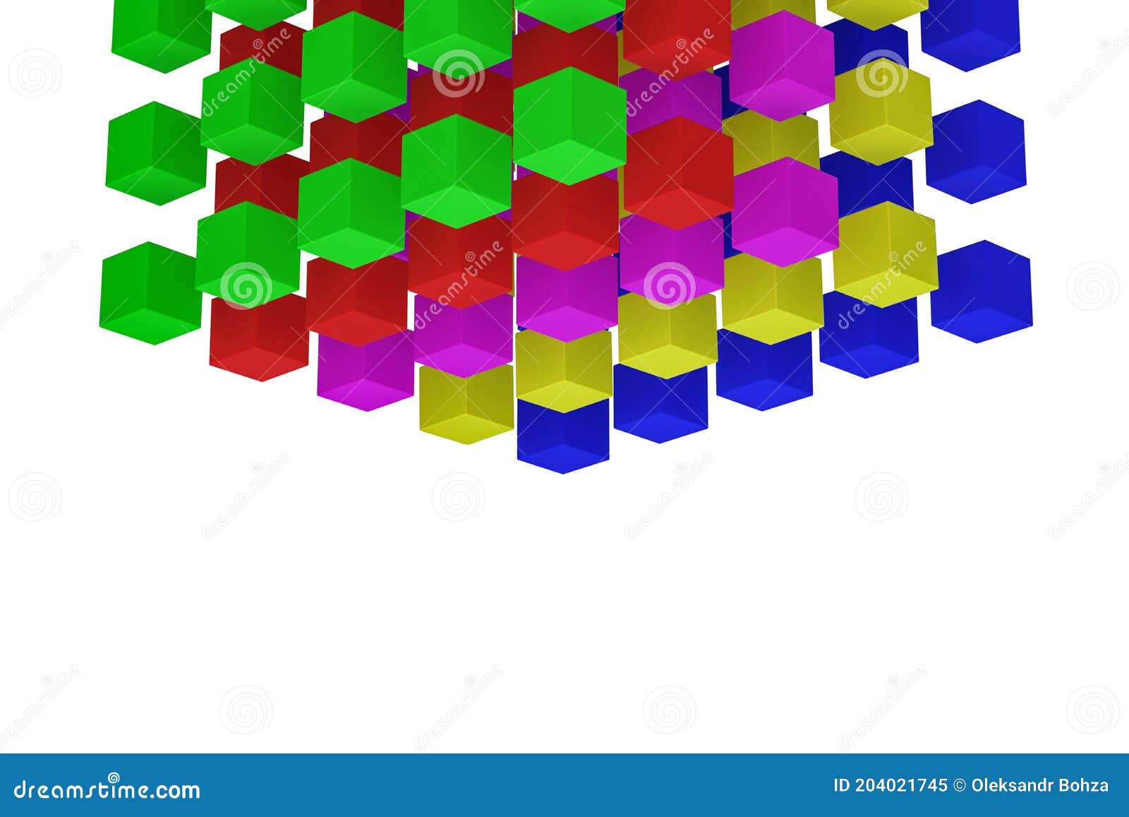 One Large Cube Made of Many Multi Colored Small Isolated on White ...