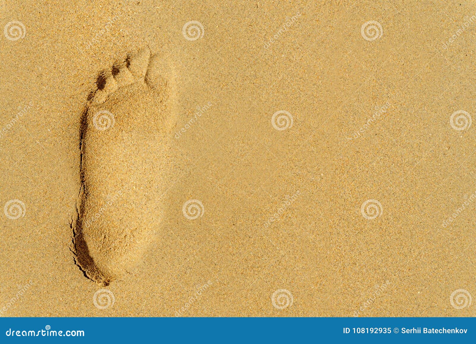 One Large Footprint on the Sand with Copyspace Stock Image - Image of ...
