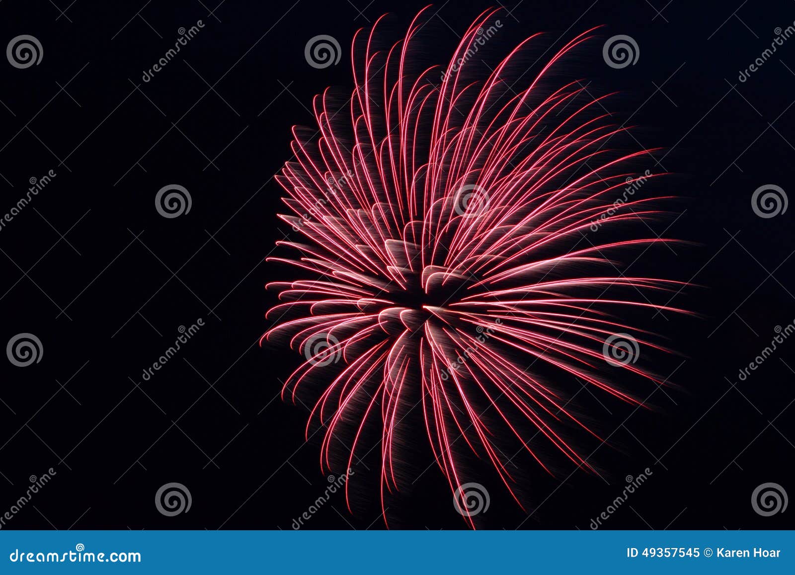 One Large Red Firework Explosion Stock Image - Image of bursting ...