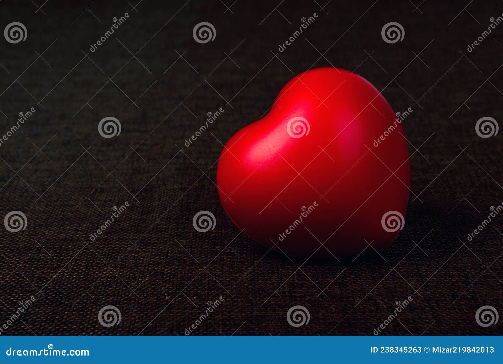 One Large Red Heart on a Textile Background Stock Image - Image of ...