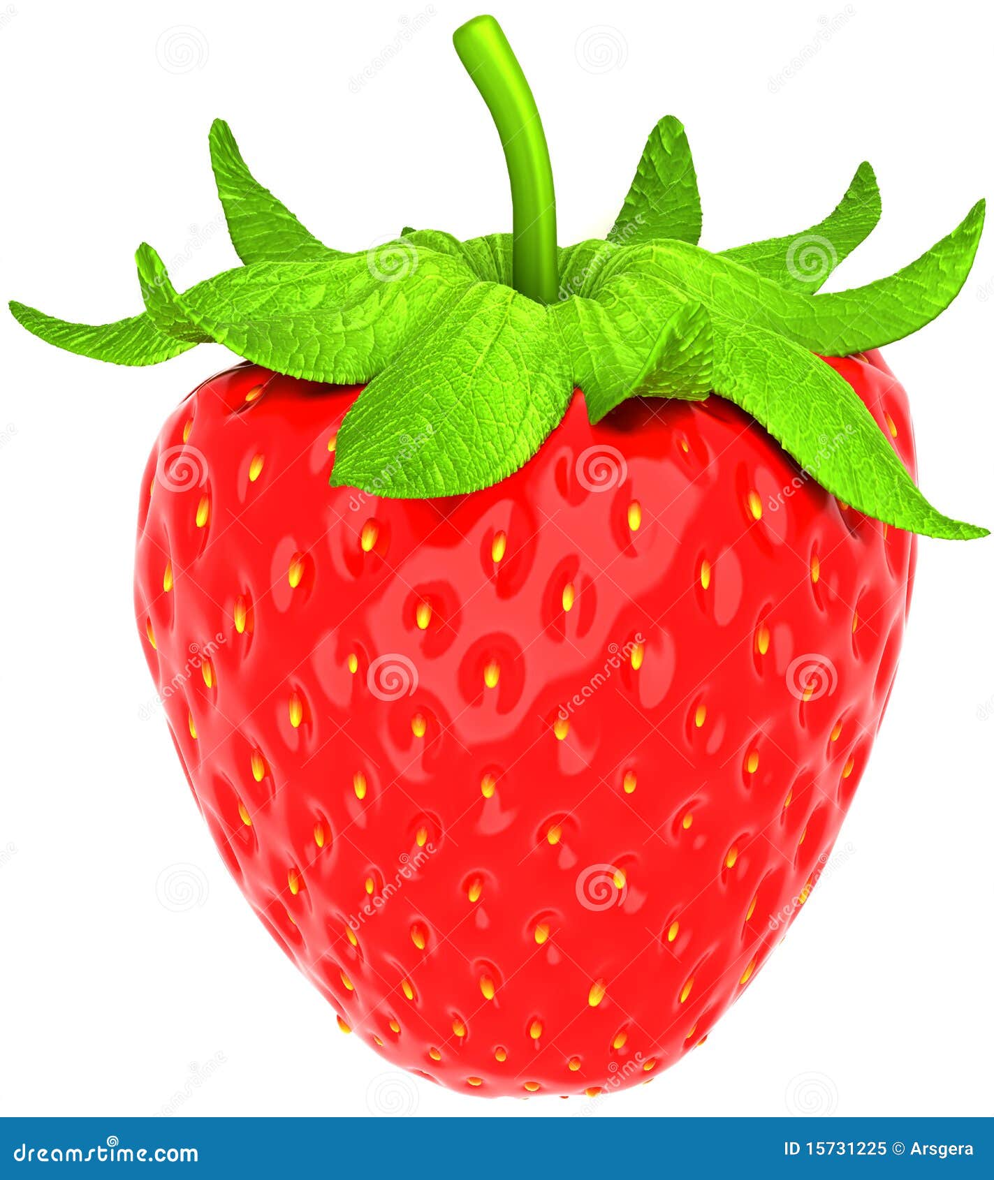 One Large Strawberry Isolated Over White Stock Illustration ...