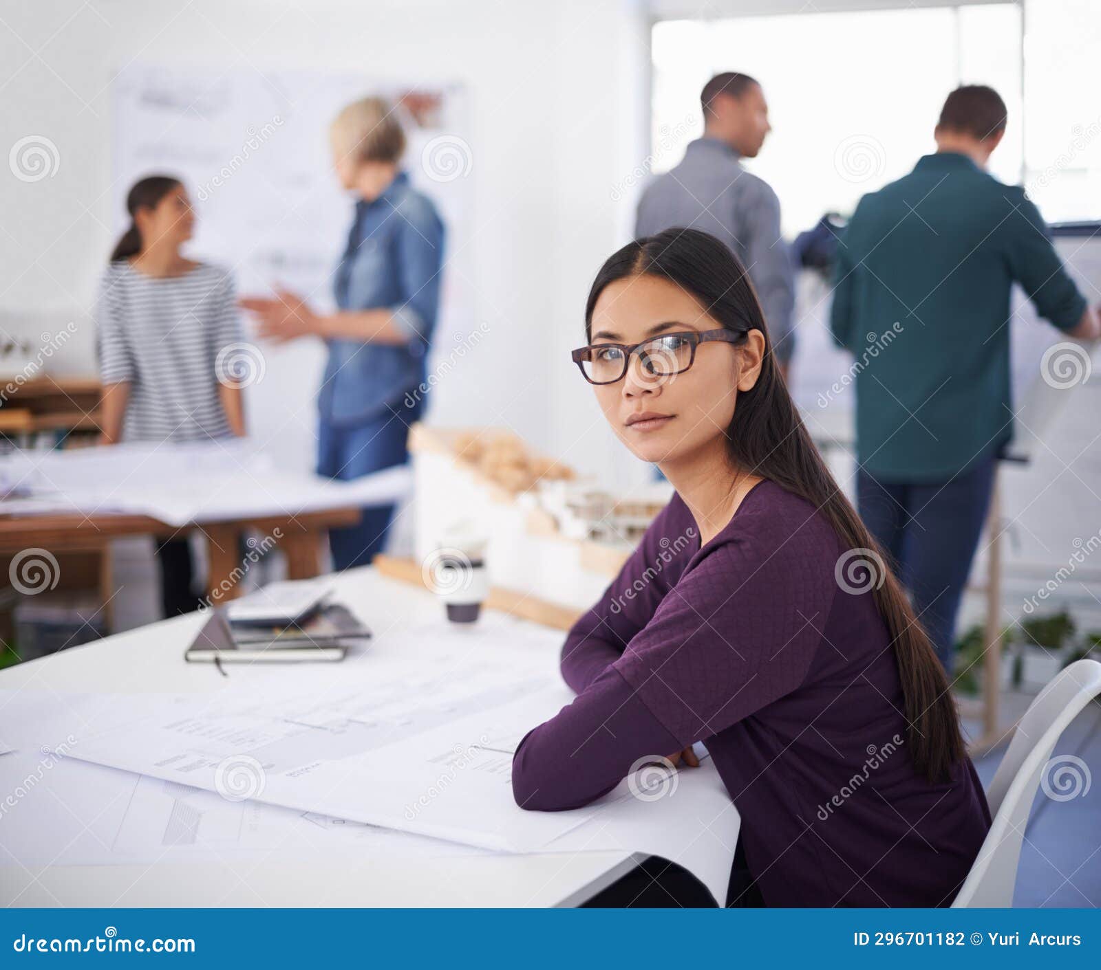 One Last Check before Submitting Her Plans. Portrait of a Beautiful ...