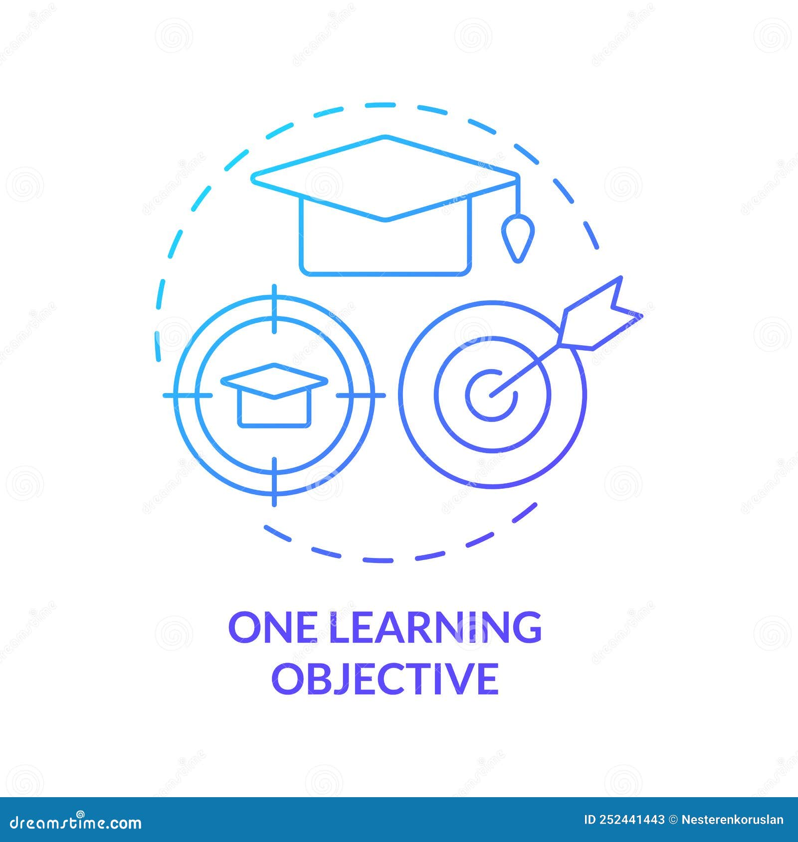 One Learning Objective Blue Gradient Concept Icon Stock Vector ...