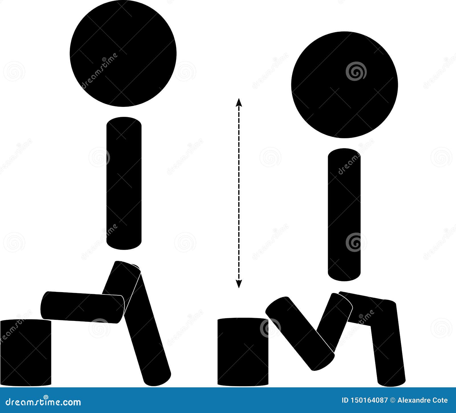 One Leg Lunges on Bench Workout Stick Figure Reference Stock ...