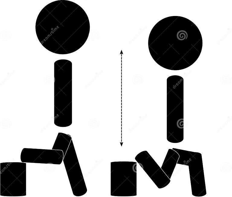 One Leg Lunges on Bench Workout Stick Figure Reference Stock ...