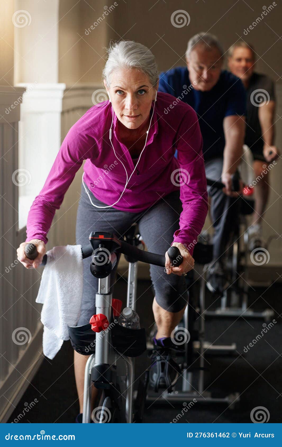 One Leg at a Time, we Got this. a Group of Seniors Having a Spinning ...