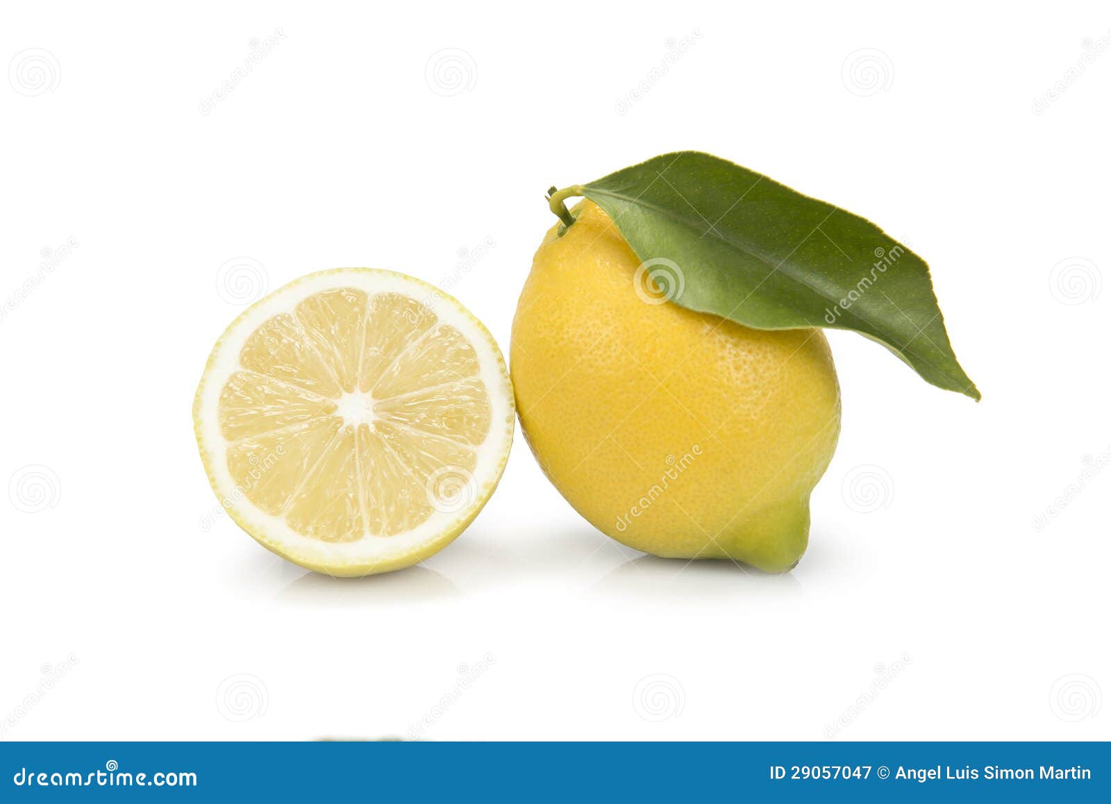 One lemon and a half cut stock image. Image of yellow - 29057047