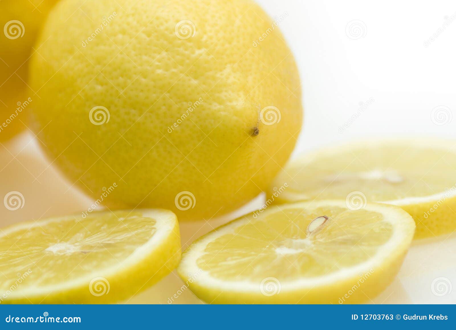 One Lemon and Three Slices Lemon Stock Image - Image of vitamin, focus ...