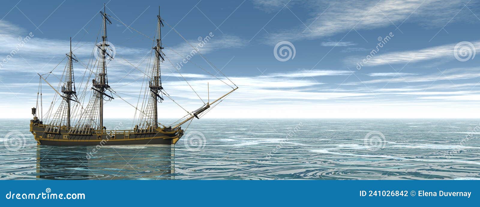 French Frigate Medusa, 1810 - 3D Render Royalty-Free Stock Photography ...
