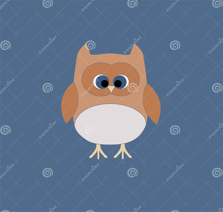 One Light Blue Owl on Blue Background Stock Vector - Illustration of ...