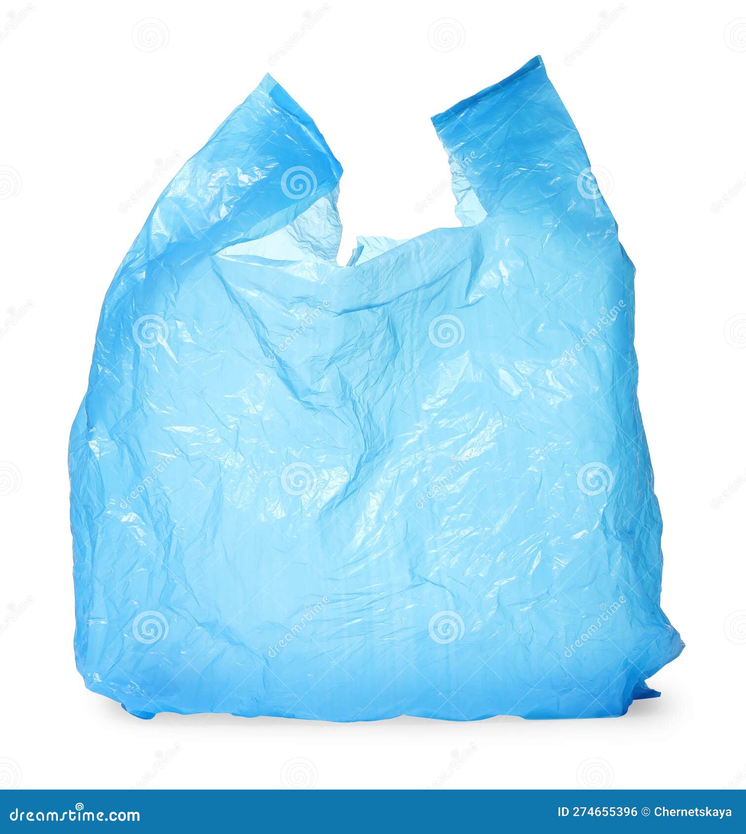 One Light Blue Plastic Bag on White Stock Photo - Image of light ...