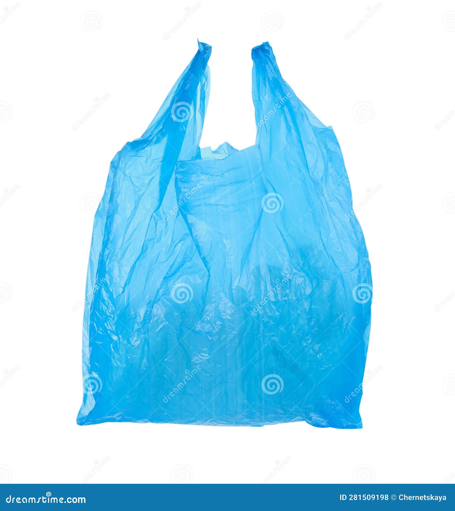 One Light Blue Plastic Bag on White Stock Photo - Image of plastic ...