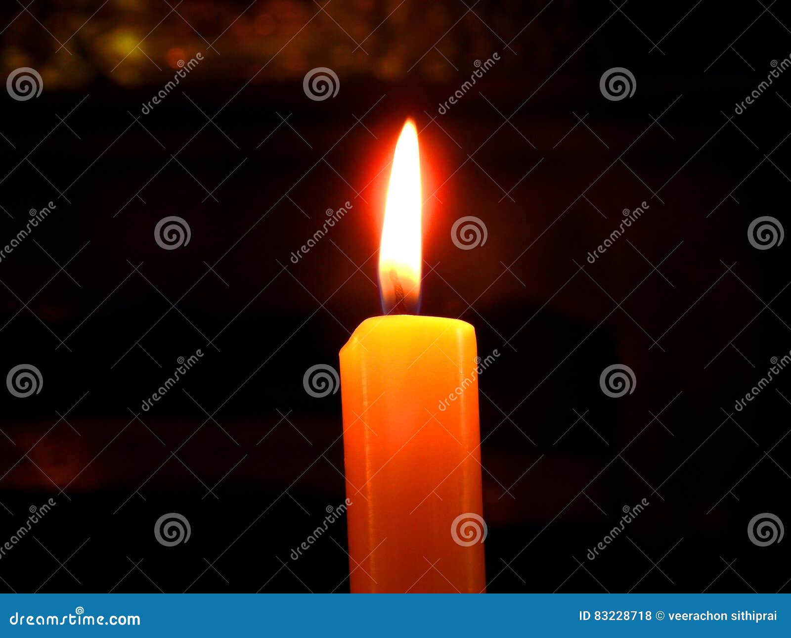 One light candle. stock photo. Image of color, illuminated - 83228718