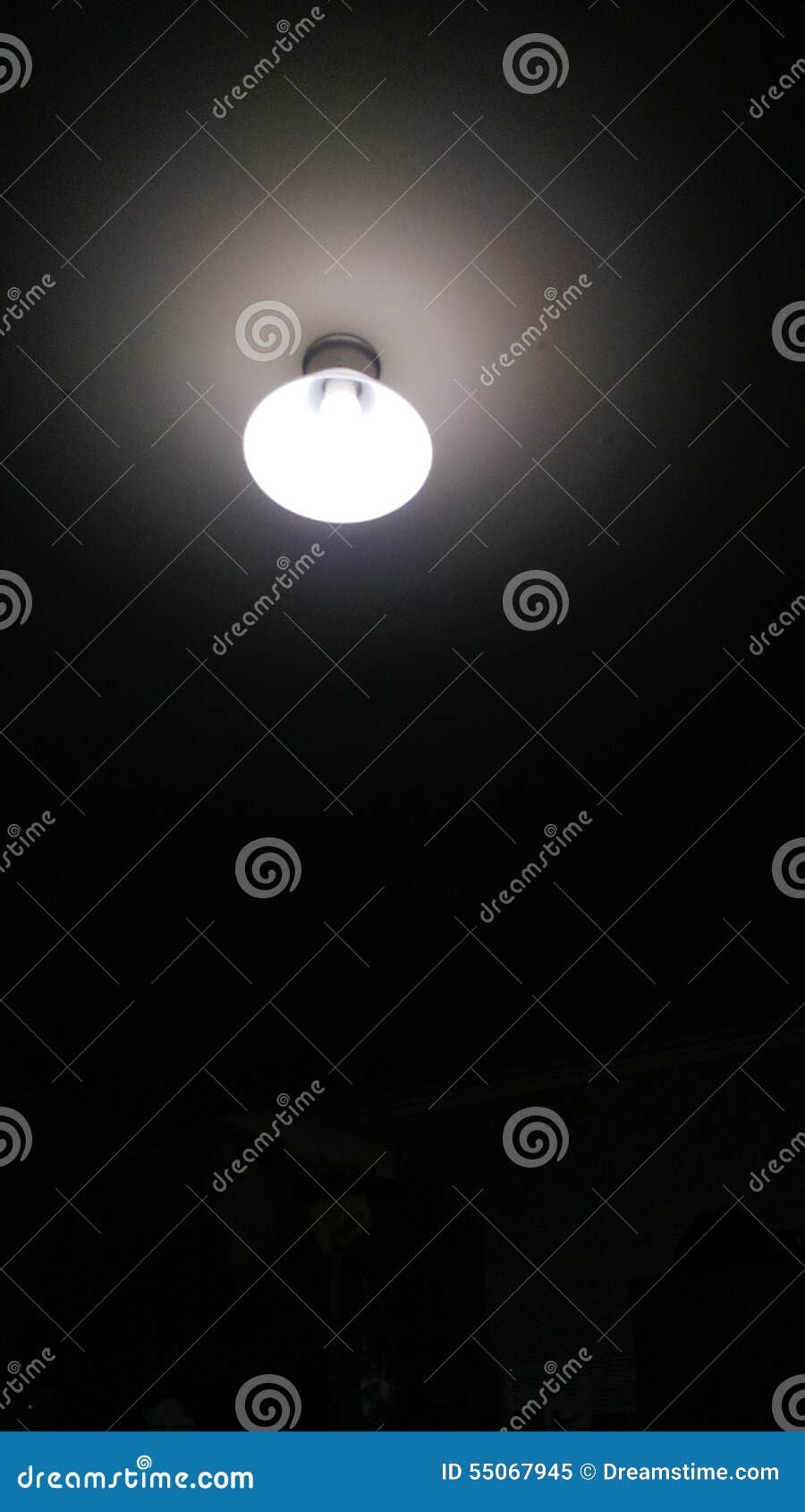 One Light in a dark room stock image. Image of dark, empty - 55067945