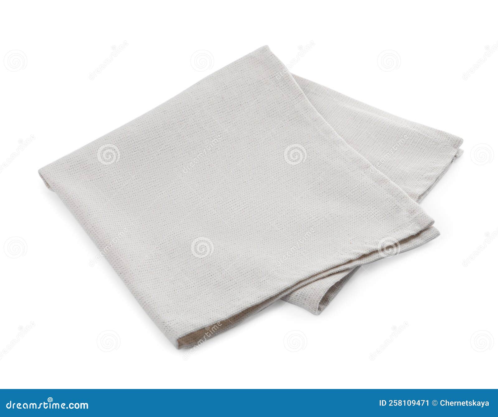 One Light Grey Kitchen Napkin Isolated on White Stock Image - Image of ...