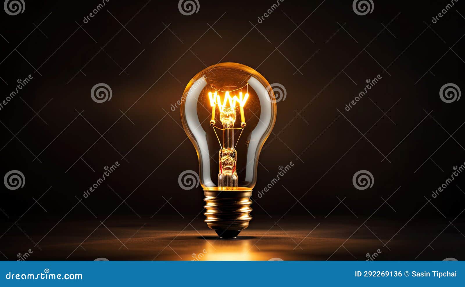 One of Lightbulb Glowing Dark Area with Copy Space for Creative ...