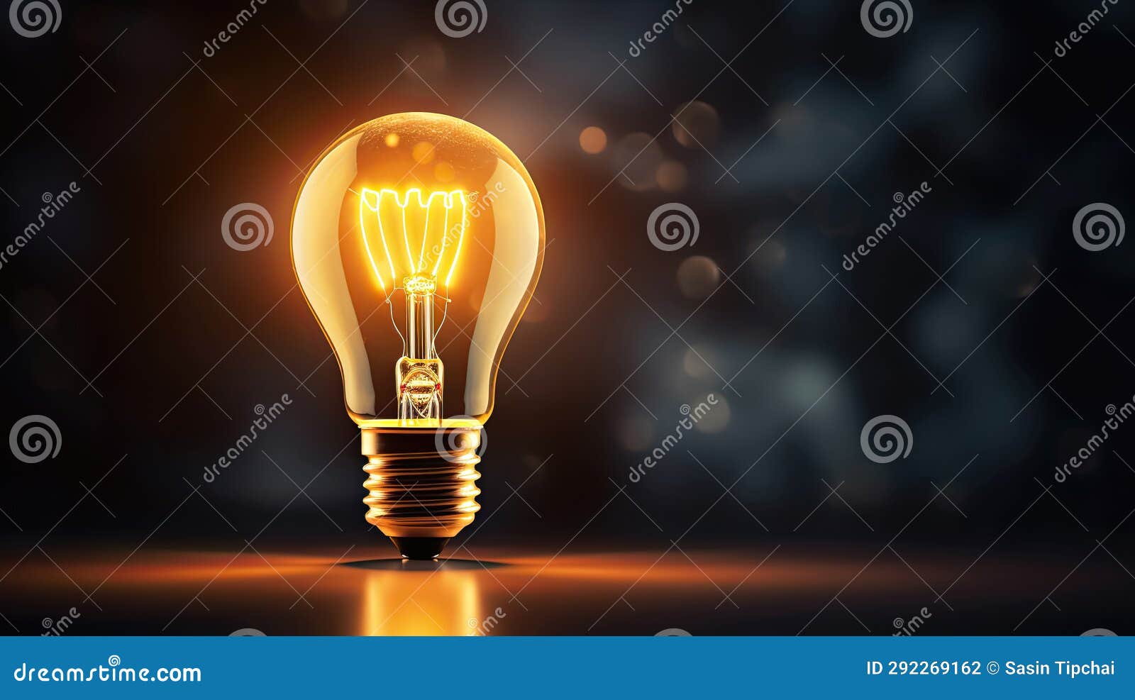 One of Lightbulb Glowing Dark Area with Copy Space for Creative ...