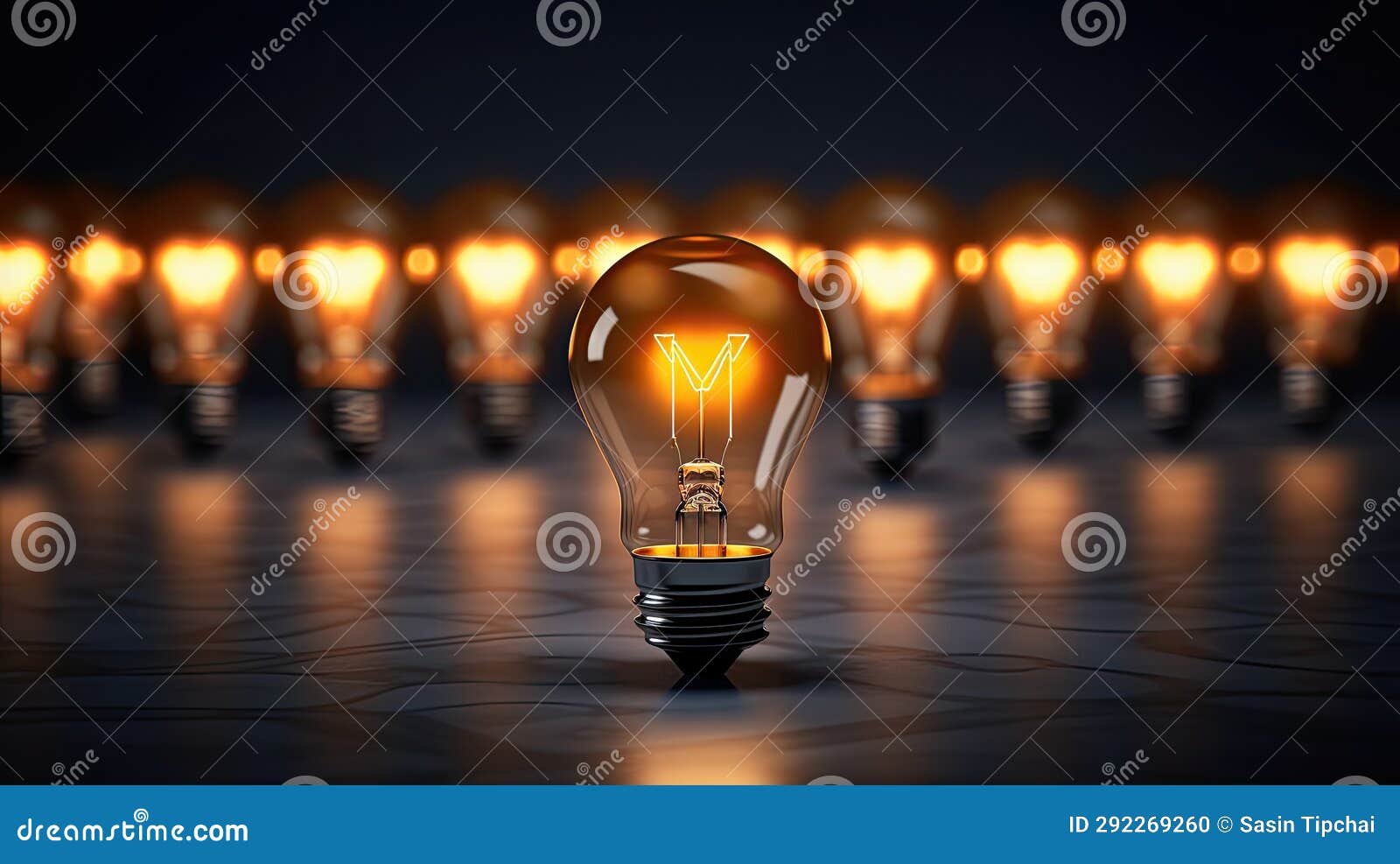 One of Lightbulb Glowing Dark Area with Copy Space for Creative ...
