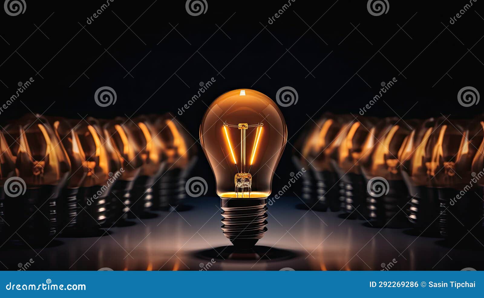 One of Lightbulb Glowing Dark Area with Copy Space for Creative ...