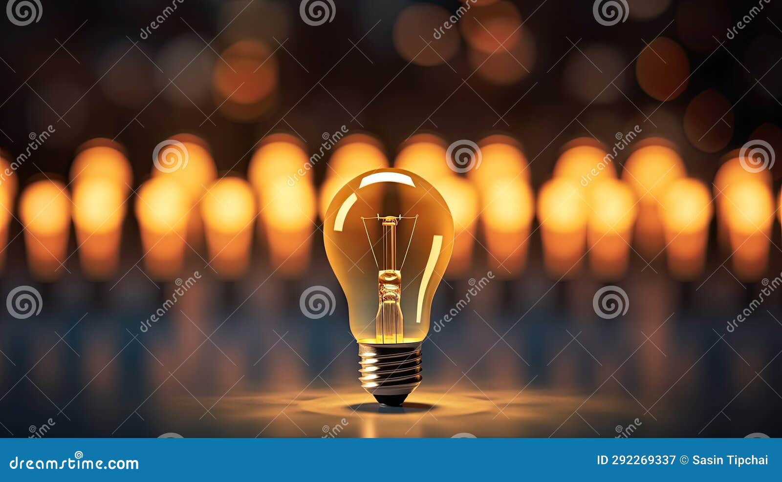 One of Lightbulb Glowing Dark Area with Copy Space for Creative ...