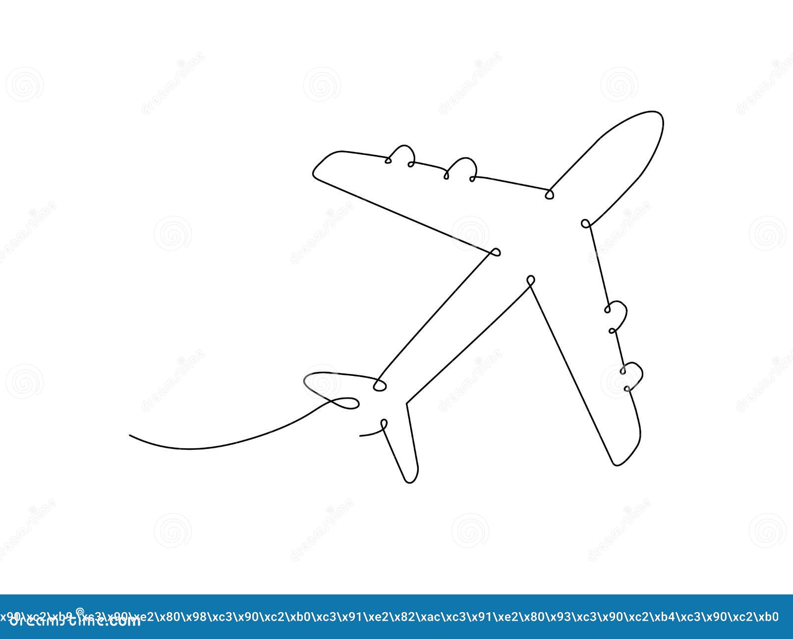 One Line Airplane Drawing. Minimalism Art Stock Vector - Illustration ... One Line Airplane Drawing. Minimalism Art Stock Vector - Illustration ...