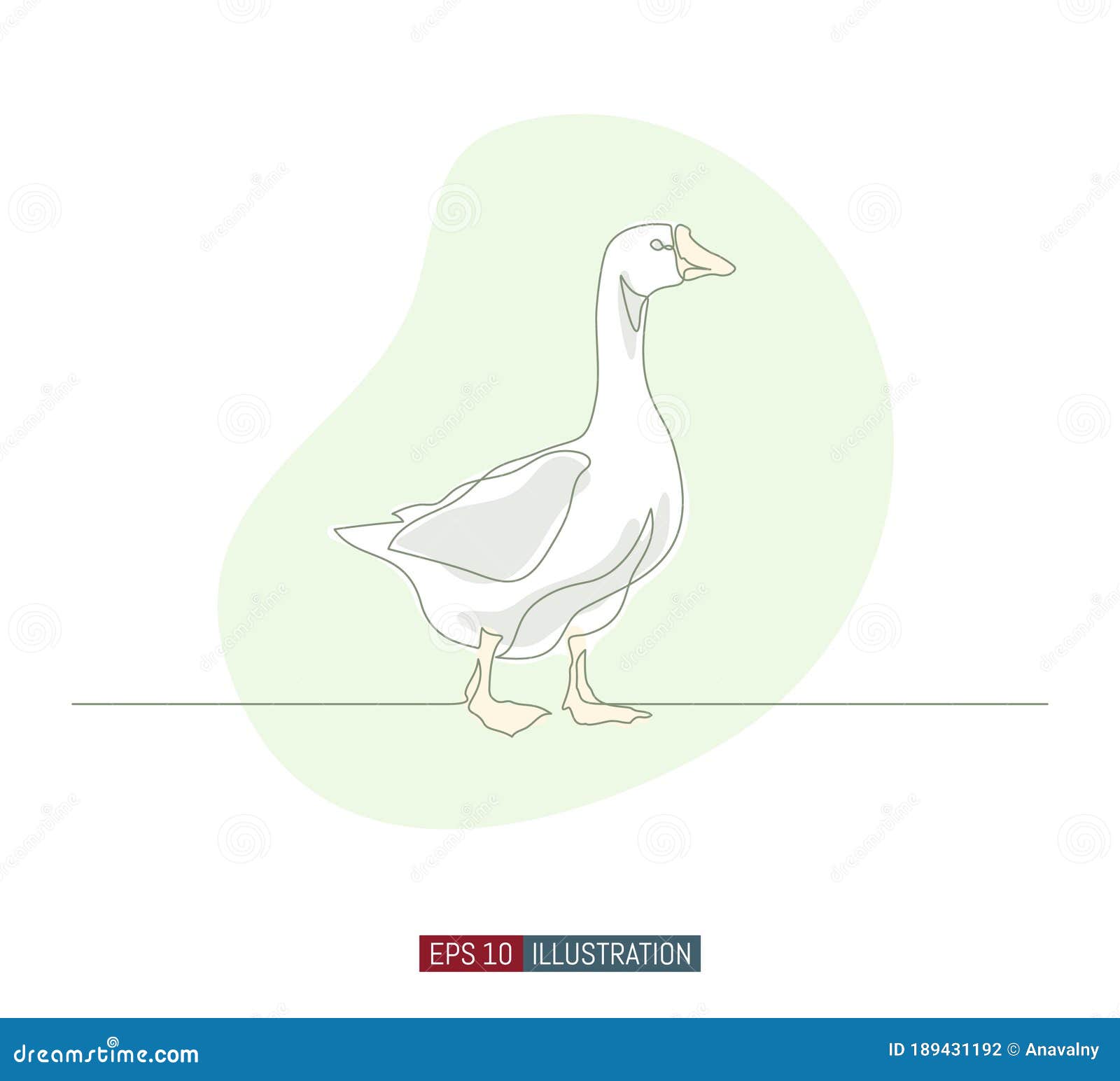 Continuous Line Drawing of Goose. Vector Illustration. Stock Vector ...