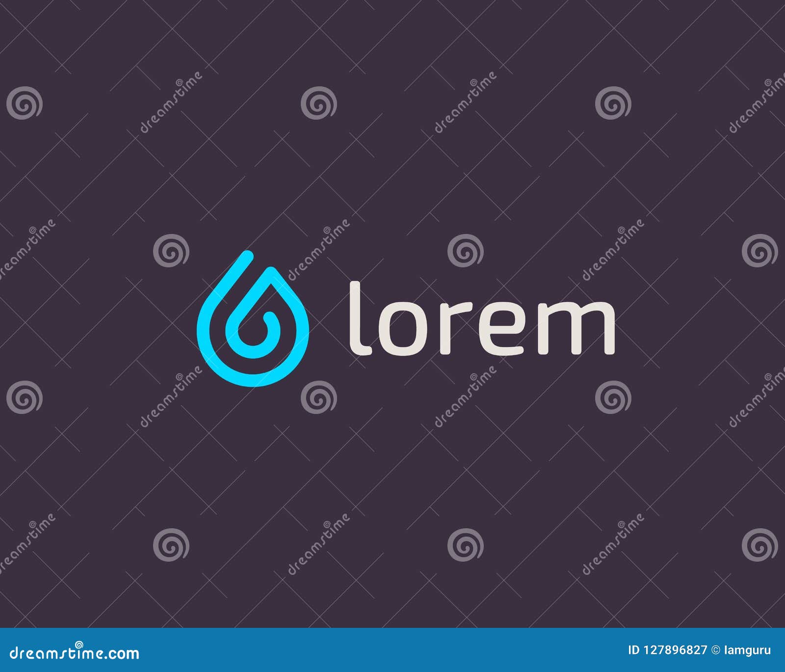 One Line Aqua Logotype. Water Drop Vector Logo Symbol. Stock Vector ...