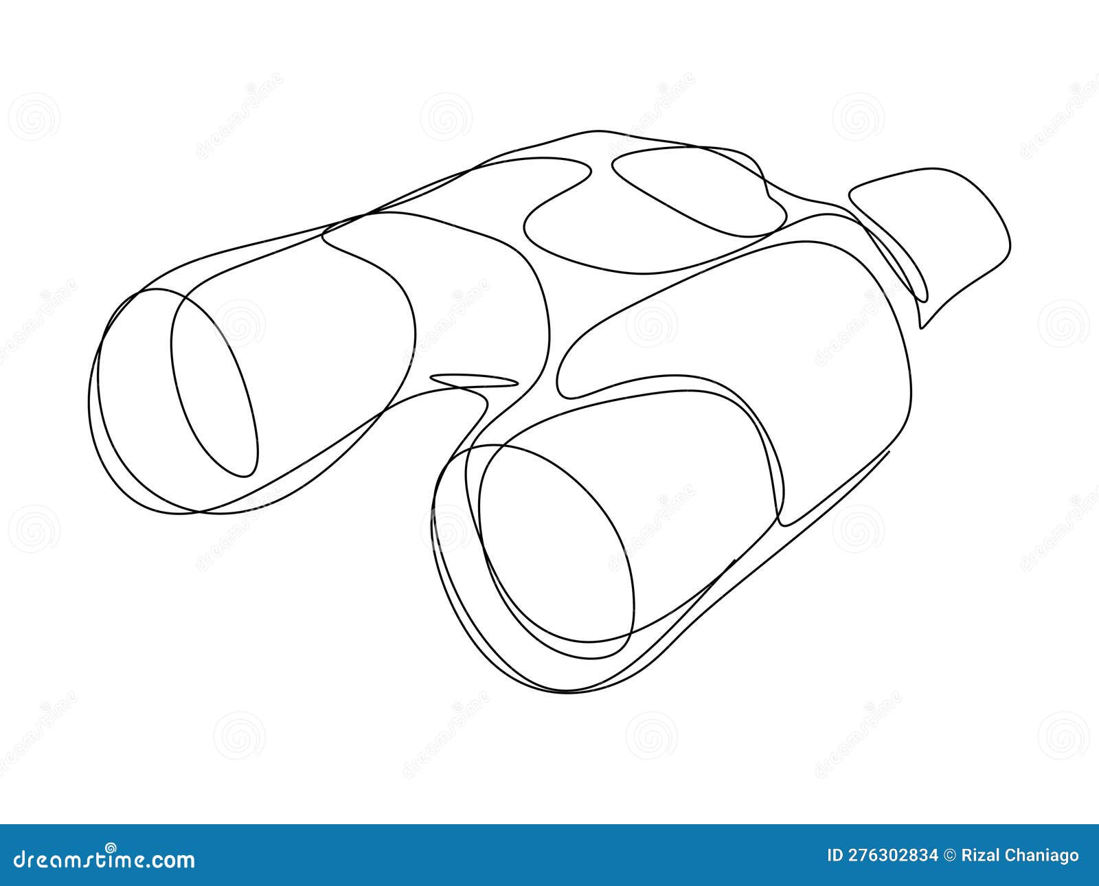 One Line Art. One Continuous Line Art of a Binoculars Stock ...