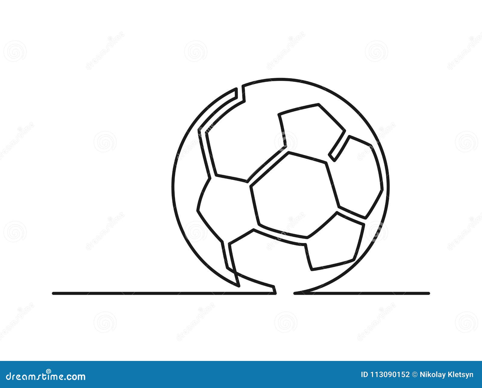 One line ball stock illustration. Illustration of single - 113090152